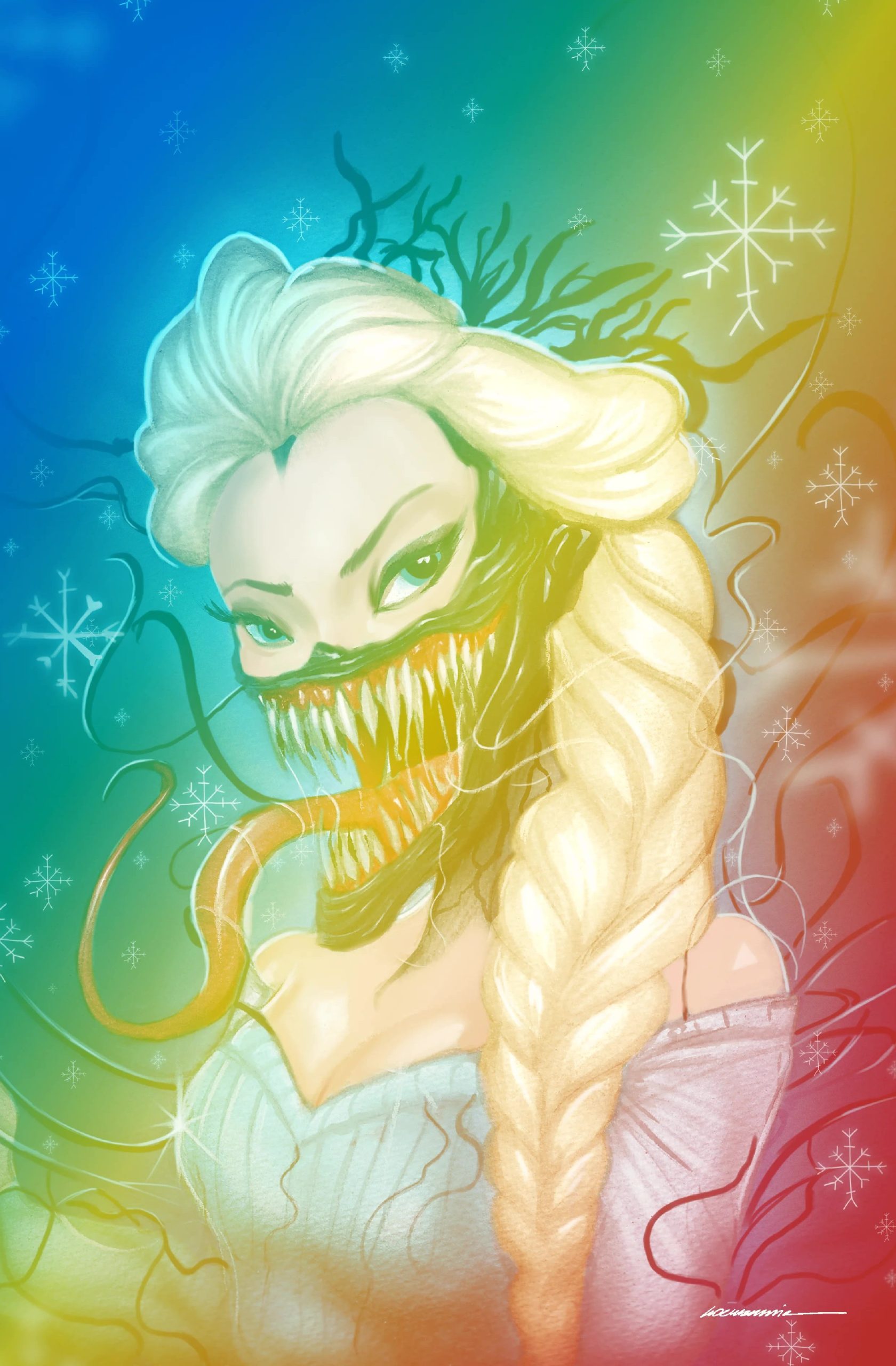 Tribute: Walt Disney #1 - Gorkem Demir - 2025 MegaCon - Collector Cave - Venomized Elsa - Virgin ...